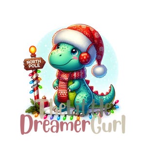 Christmas Dinosaur With Christmas Lights Clipart PNG, Holiday Digital ...