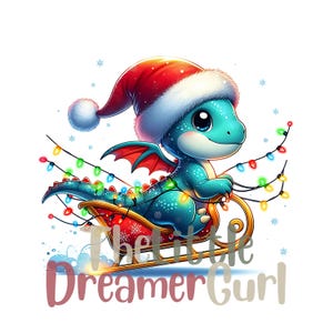 Christmas Dinosaur With Christmas Lights Clipart PNG, Holiday Digital ...
