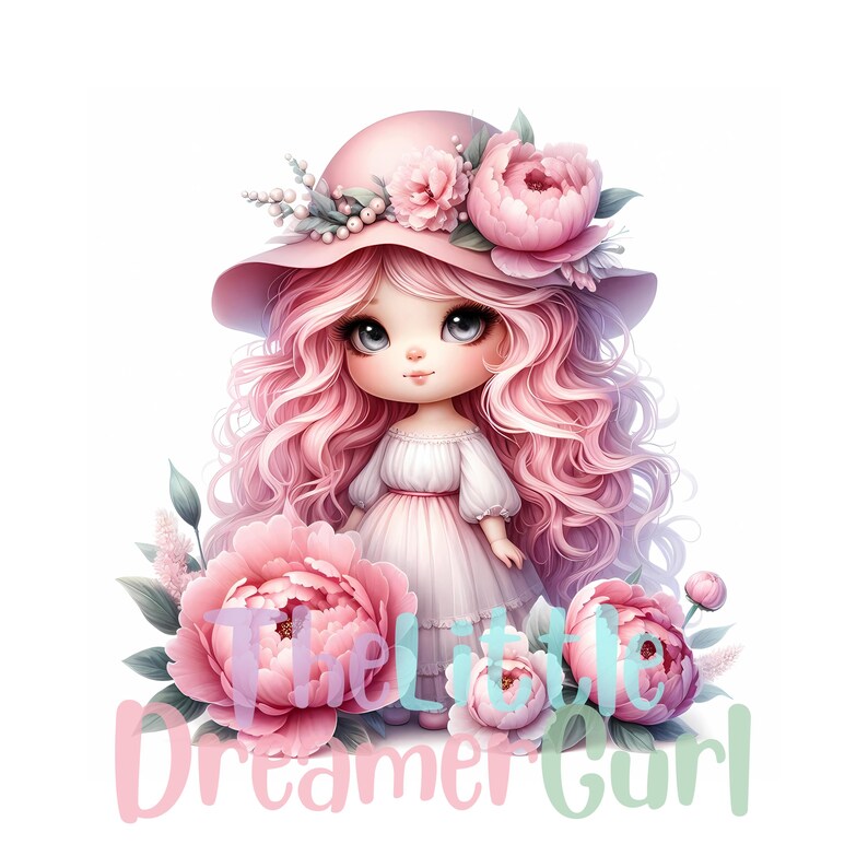 12 Peony Flower Princess PNG Images, Gnome Princess Clipart, High ...