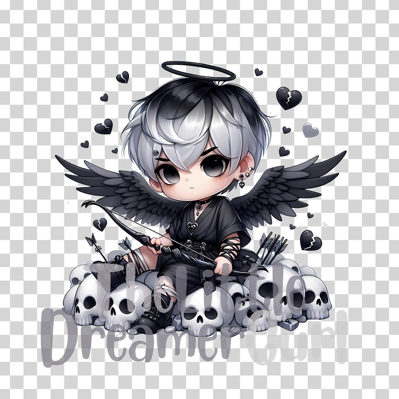 10 Gothic Cupid Clip Art Bundle – 5000x5000 Px, 300 DPI, Transparent ...