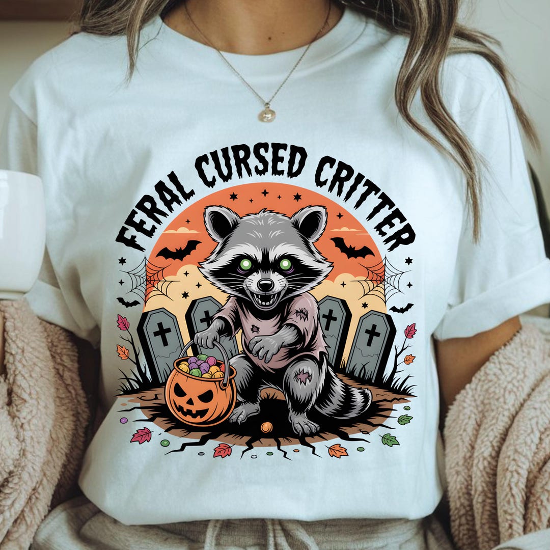 Feral Cursed Raccoon PNG, Feral PNG, Halloween Sublimation Design ...