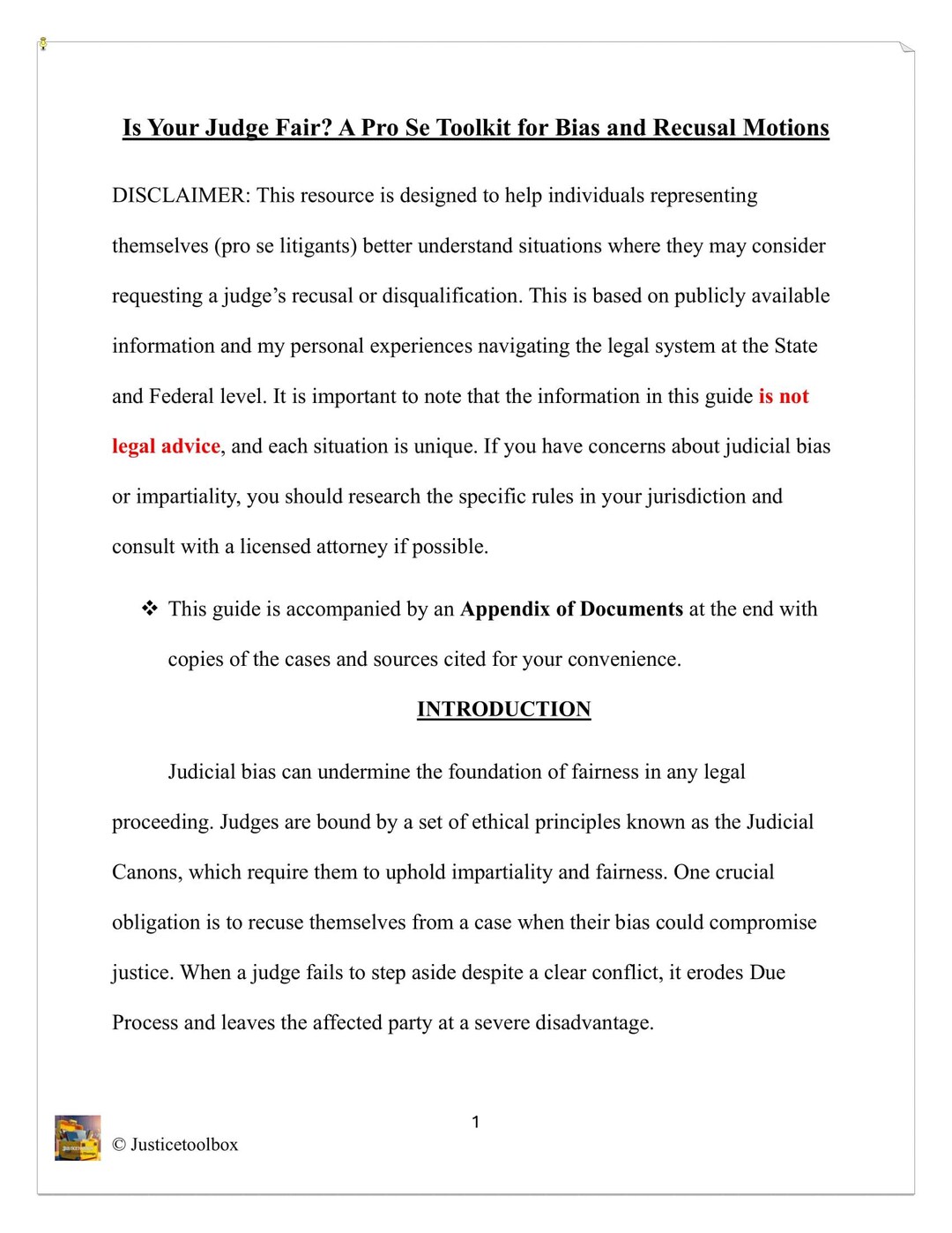 Pro Se Guide on Recusal and Disqualification Motions for Judges - Etsy