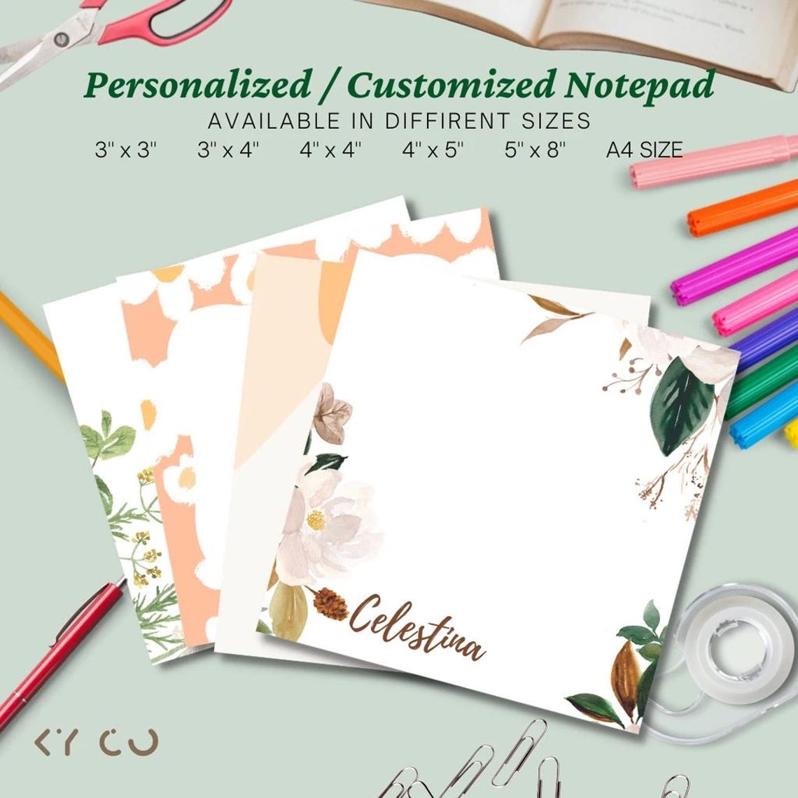 Custom Personalized Notepad A4 Size Customizable Memo Pad Personalized ...