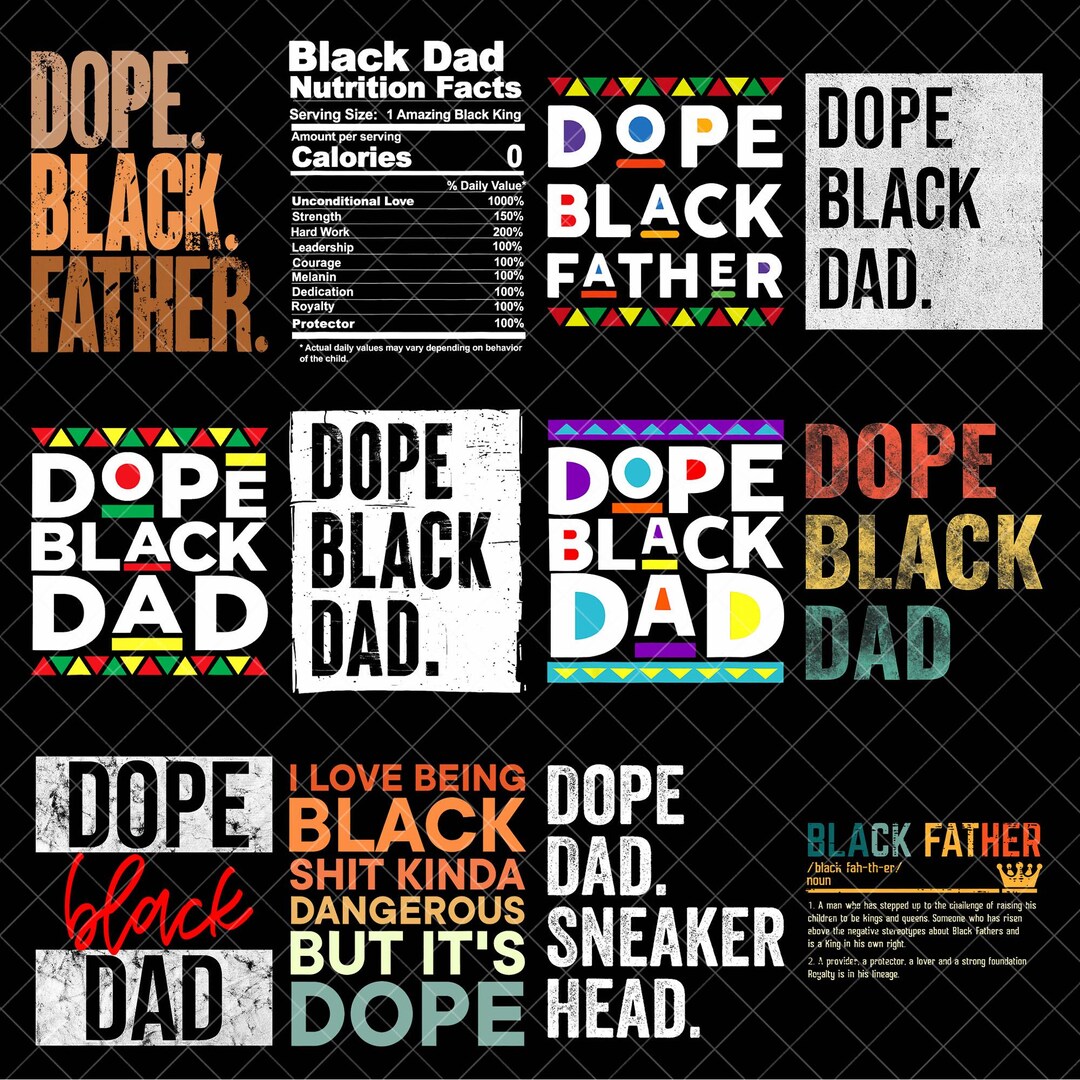 Black Dad Dope Black Father Png Bundle, Fathers Day Png, Melanin Png ...