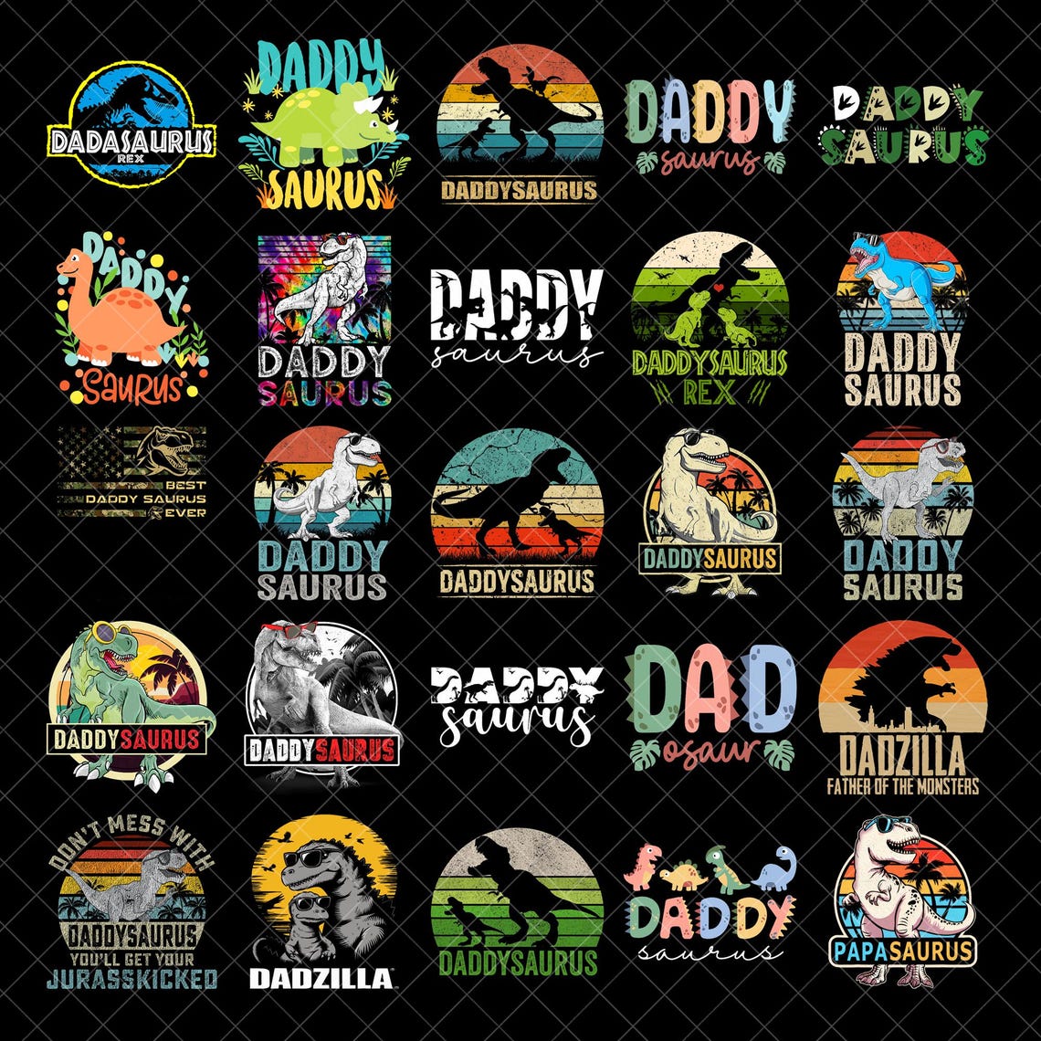 Daddy Saurus Png Bundle, Papa Saurus Dinosaur Png, Family Dinosaur Png ...