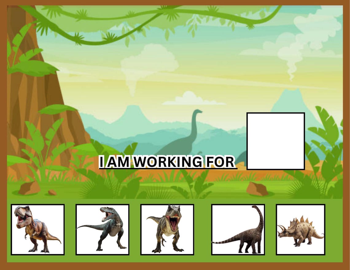 Dinosaur Token Board | ABA Visual Support | Printable Reward Chart - Etsy