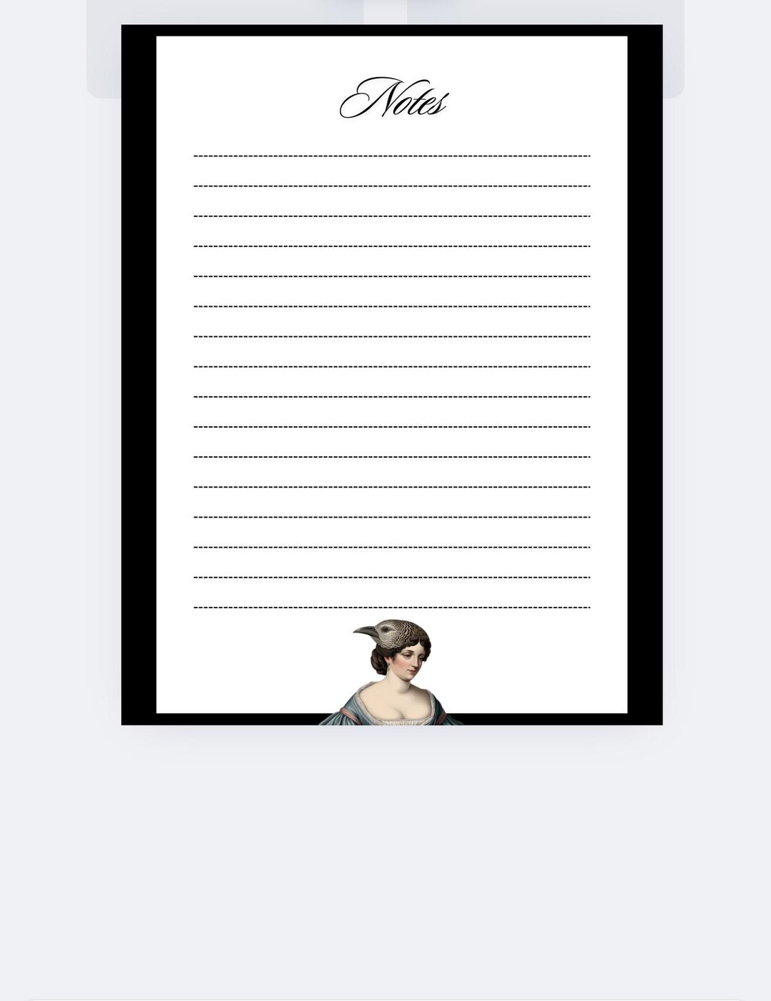 The Victorian Lady With Bird - Notepad - Etsy