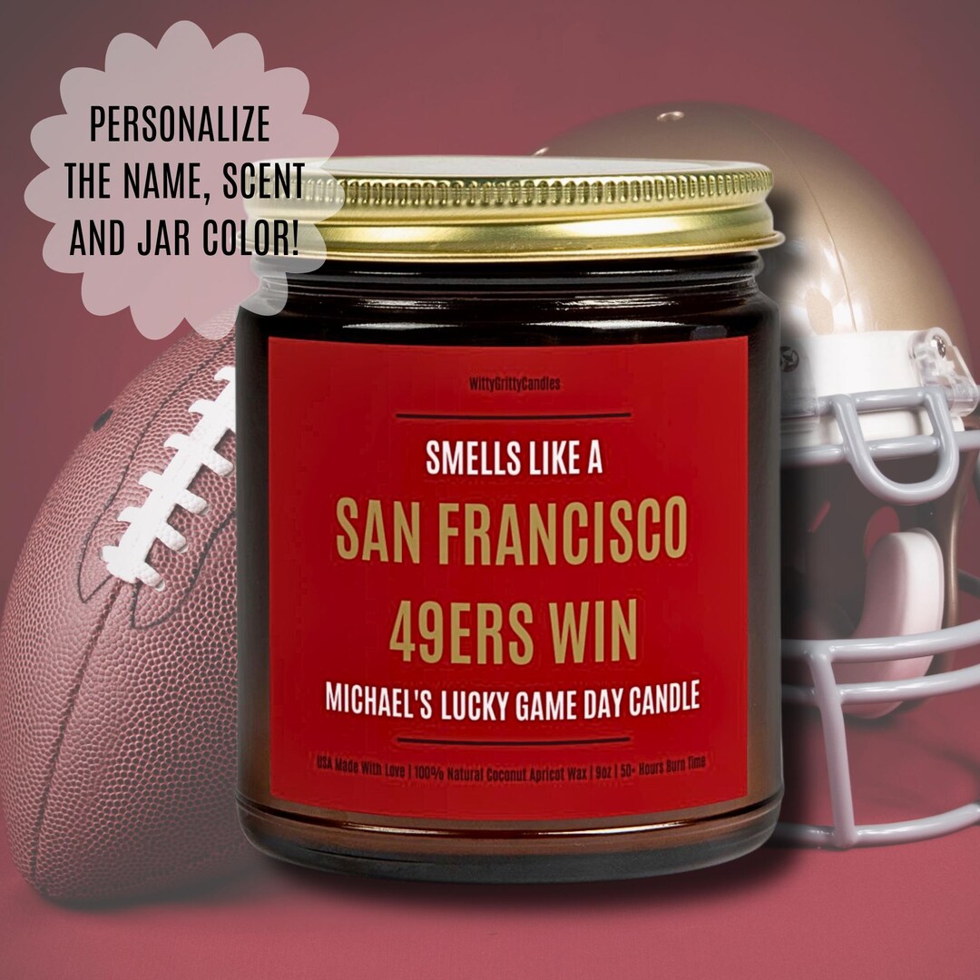 Smells Like a San Francisco 49ers Win Candle, Sport Themed Present ...