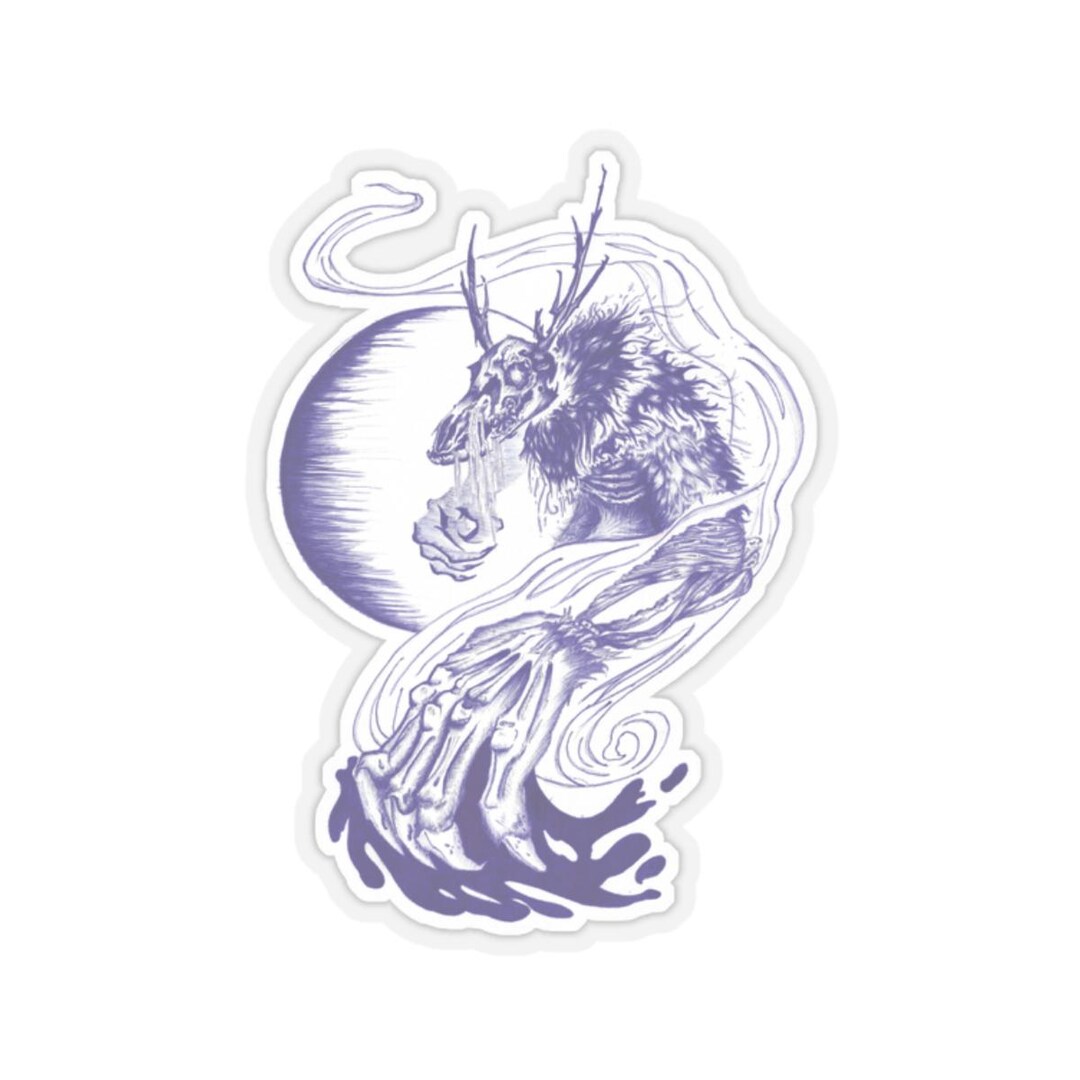 Moon Wendigo Sticker Mystical Creature Kiss-cut Stickers Witchy Decals ...