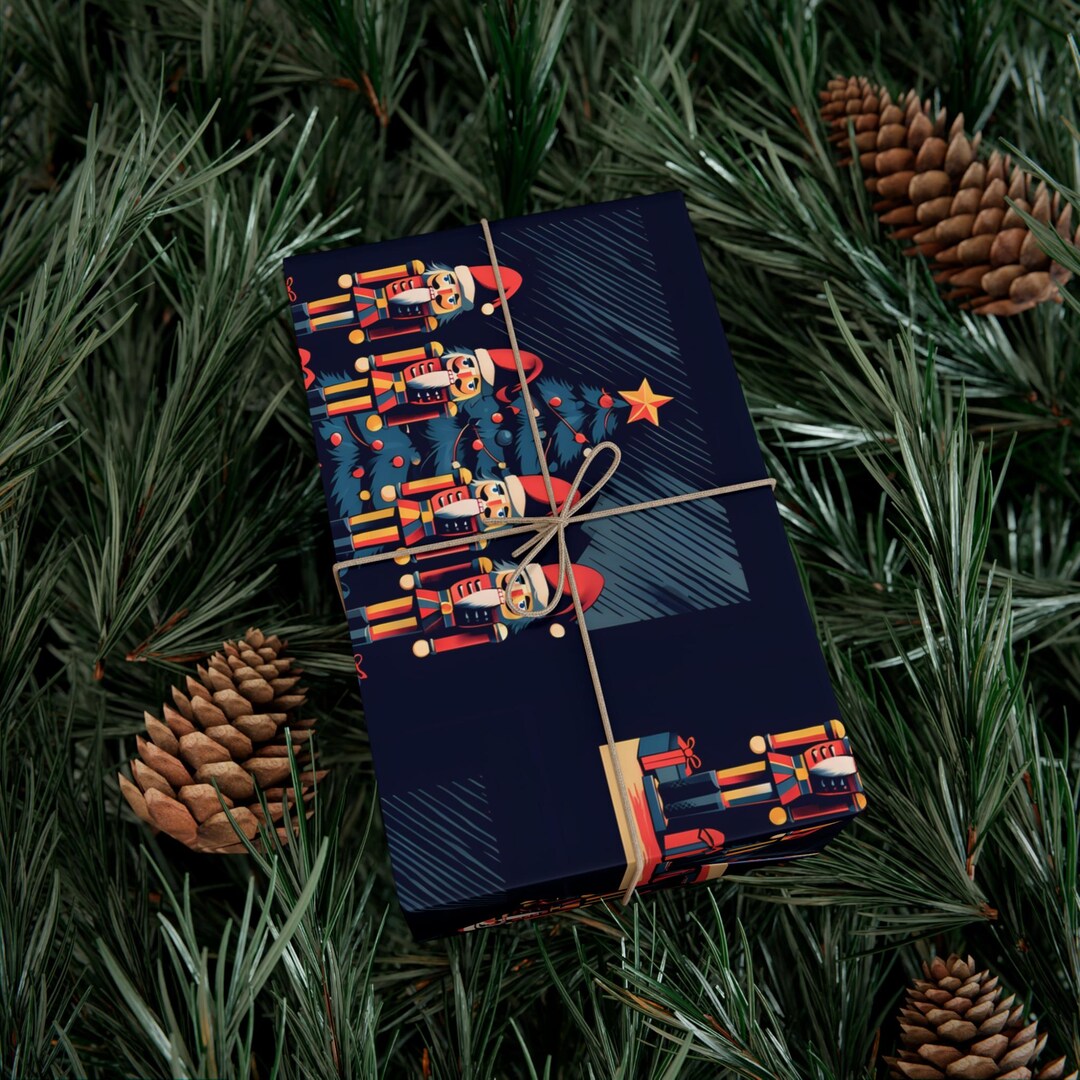 Retro-pop Nutcracker Christmas Wrap - Etsy