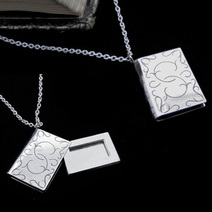Sterling Silver Tiny Book Locket - Personalised Monogram Initial ...
