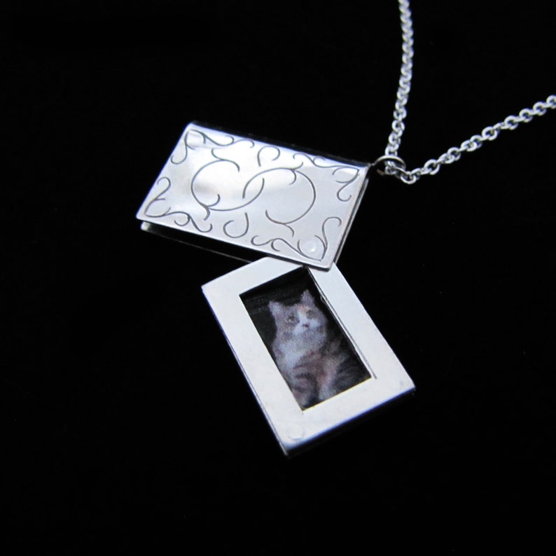 Sterling Silver Tiny Book Locket Personalised Monogram | Etsy