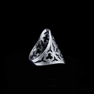 Sterling Silver Rose Window Ring - Medieval Castle Gothic Tracery ...