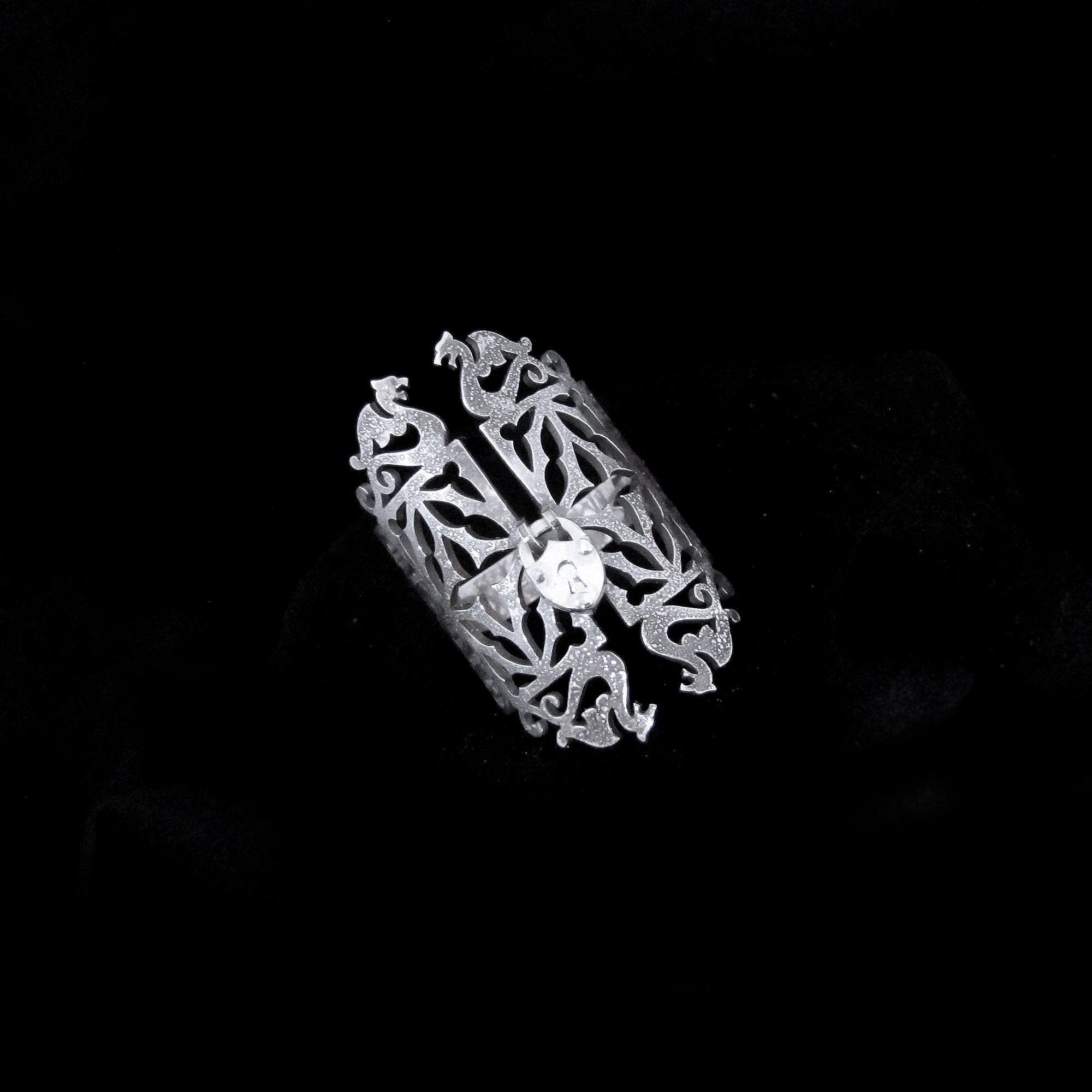 Sterling Silver Cemetery Gates Ring - Gothic Medieval Cathedral Doors ...
