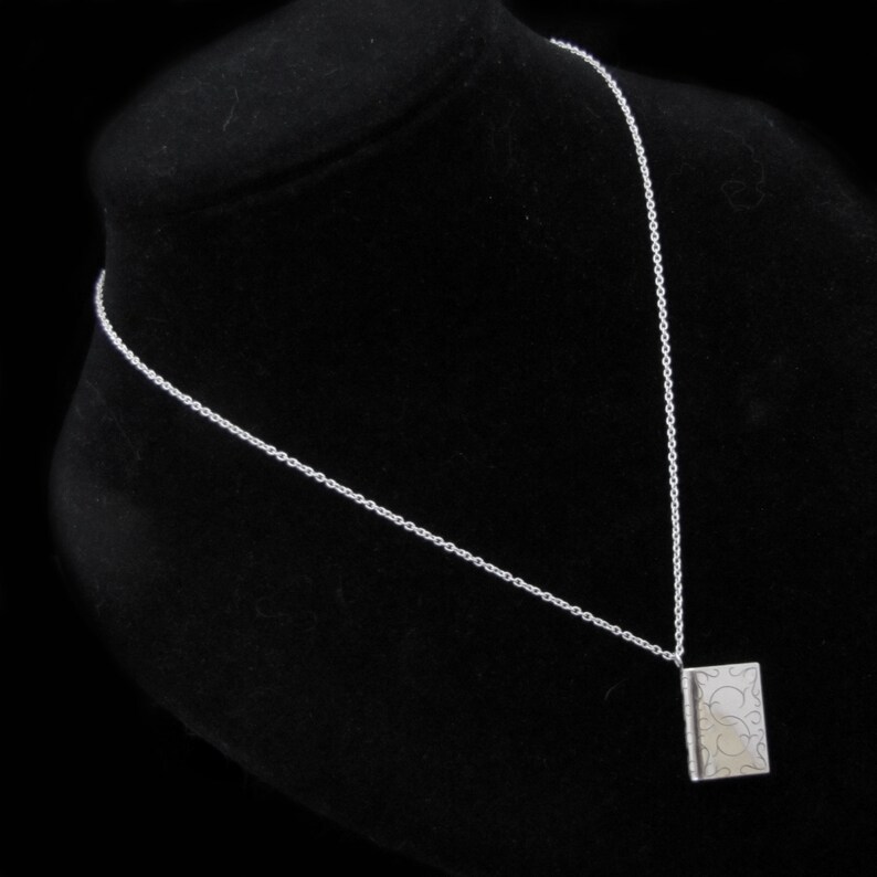 Sterling Silver Tiny Book Locket Personalised Monogram | Etsy