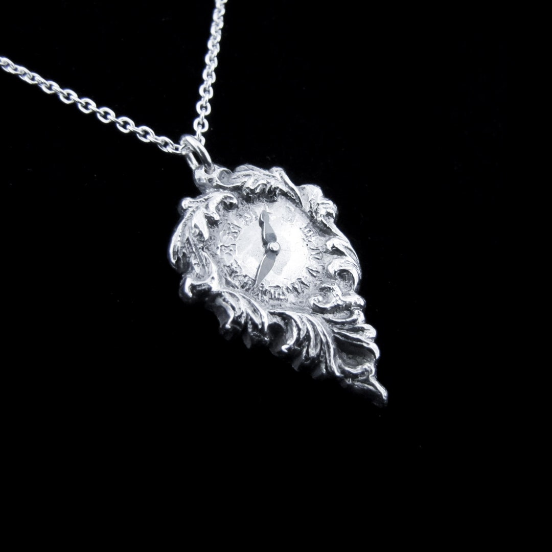 Sterling Silver Clock Necklace - Personalised Miniature Baroque ...