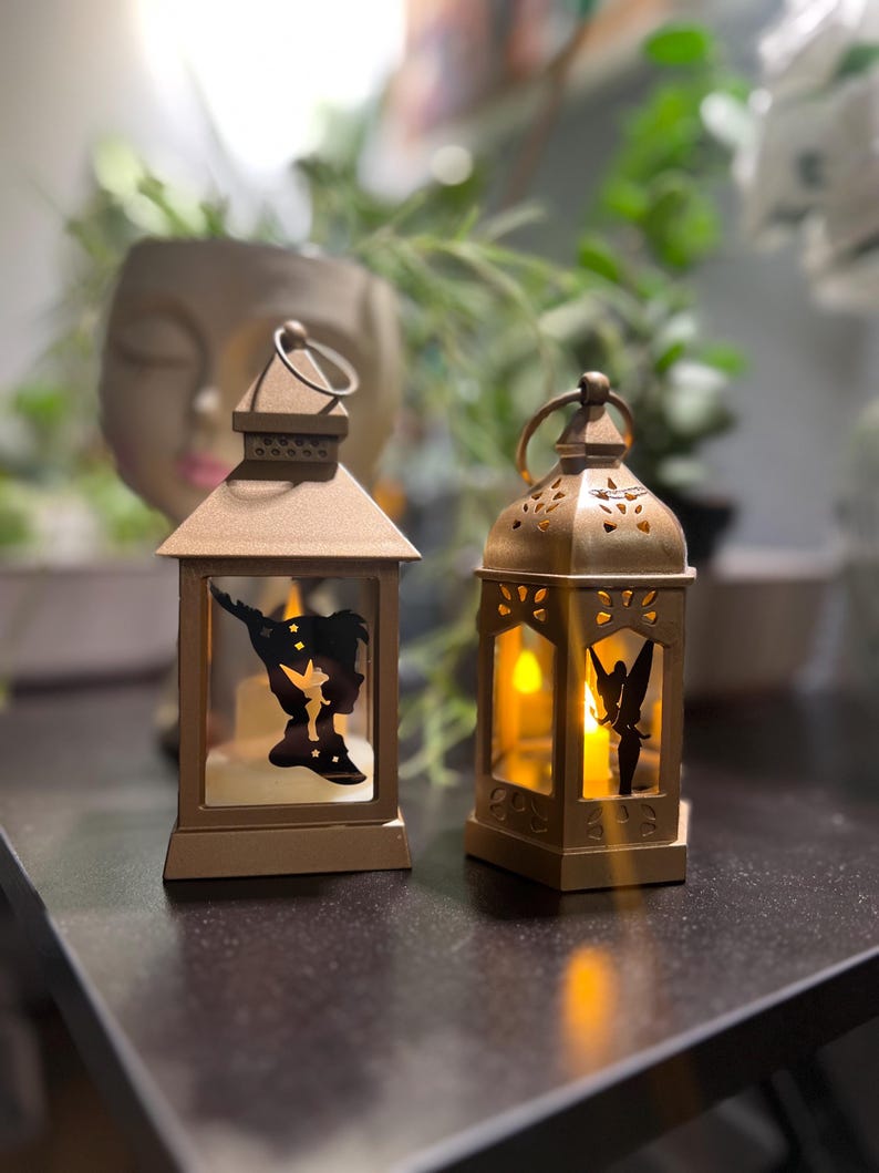 Gold LED Peter Pan and Tinkerbell Inspired Lantern - Etsy