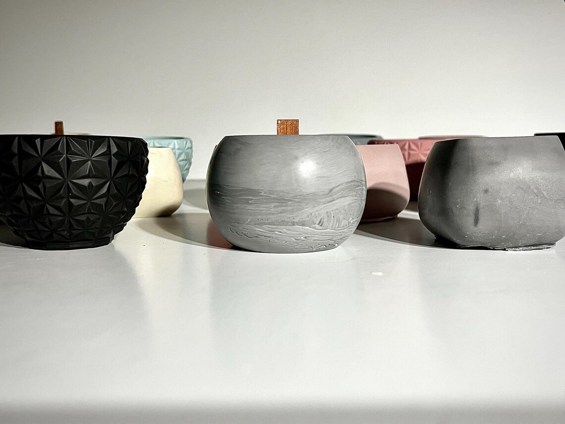 Handmade Container and Scented Candle With Wood Crackling Wick ...