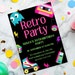 Retro Birthday Party Invitation, 80's Theme Birthday, 90's, Fluro Party ...