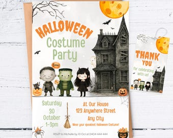Editable Invitation, Trick or Treat Halloween Party Invitation ...
