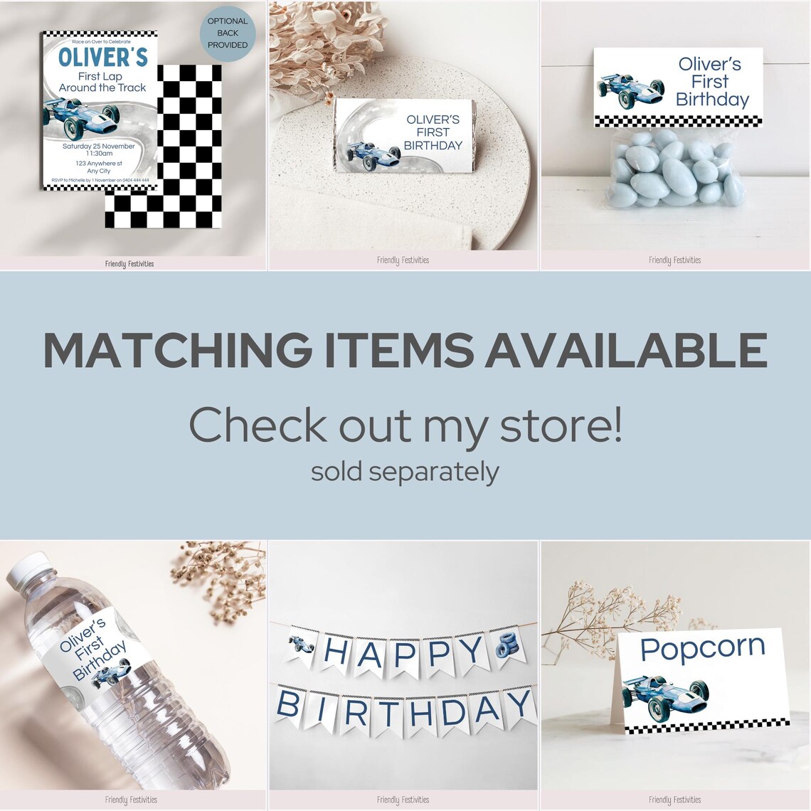 First Lap Race Car Happy Birthday Banner, ONE Party Bunting, Birthday ...