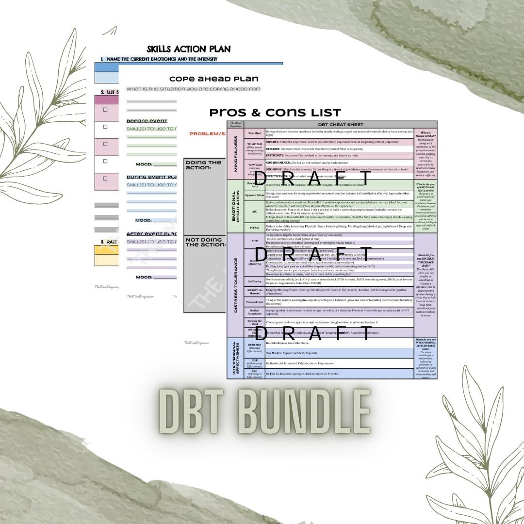 DBT Bundle | Mental Health | Printable | Therapy Worksheets ...