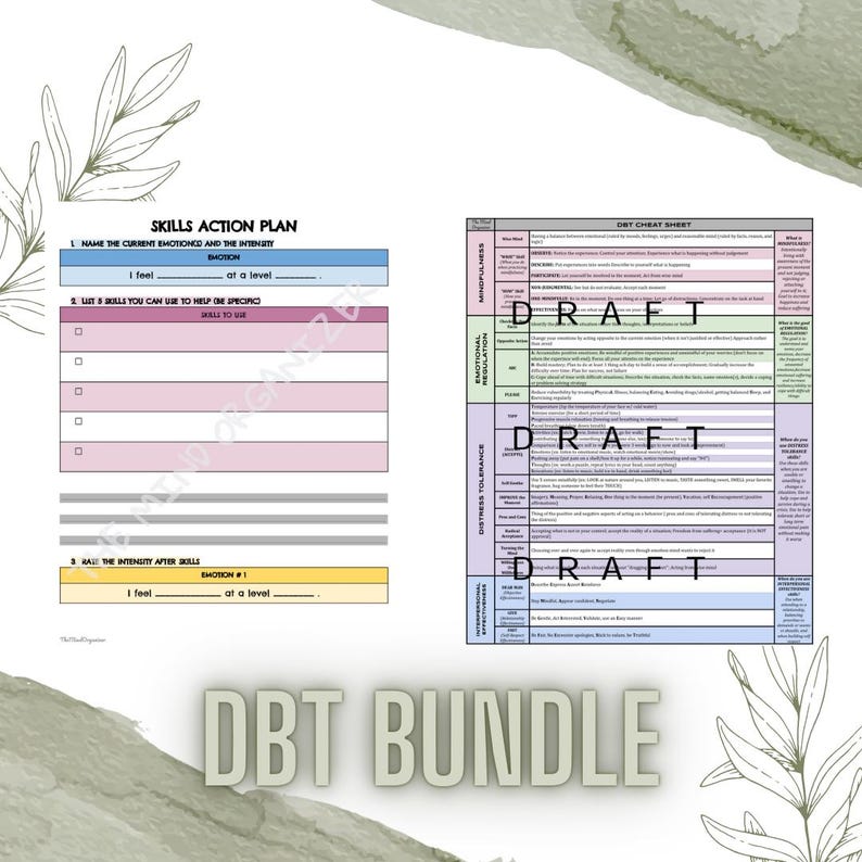 DBT Bundle | Mental Health | Printable | Therapy Worksheets ...