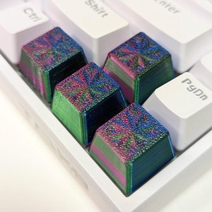 Artisan Keycaps for Mechanical Keyboards - Magenta and Green Shimmer ...