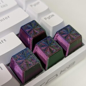 Artisan Keycaps for Mechanical Keyboards - Magenta and Green Shimmer ...