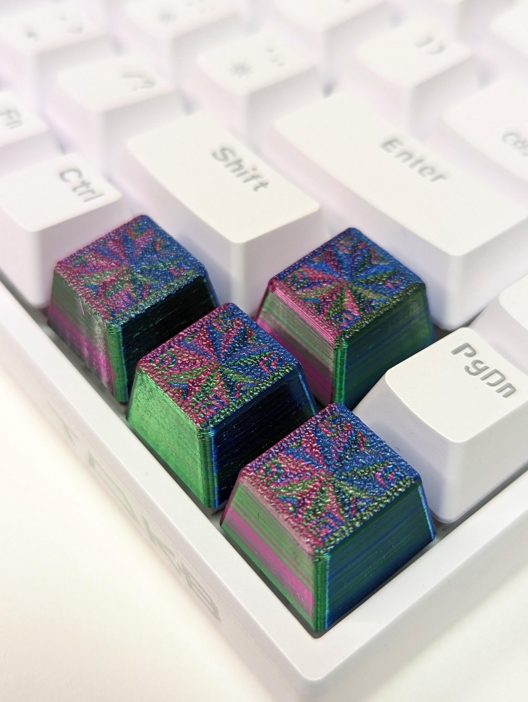 Artisan Keycaps for Mechanical Keyboards - Magenta and Green Shimmer ...
