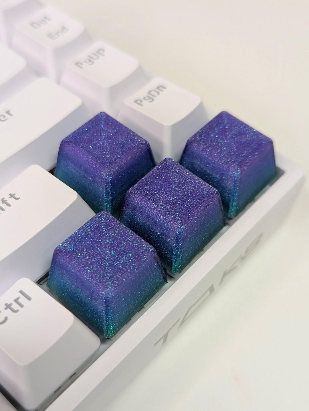 Artisan Keycaps for Mechanical Keyboards - Purple to Blue Glitter Fade ...