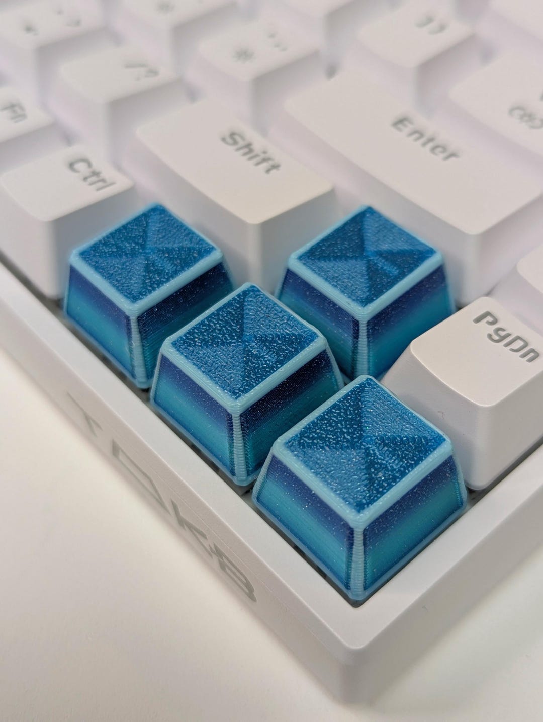 Artisan Keycaps for Mechanical Keyboards - Blue Glitter With Border ...