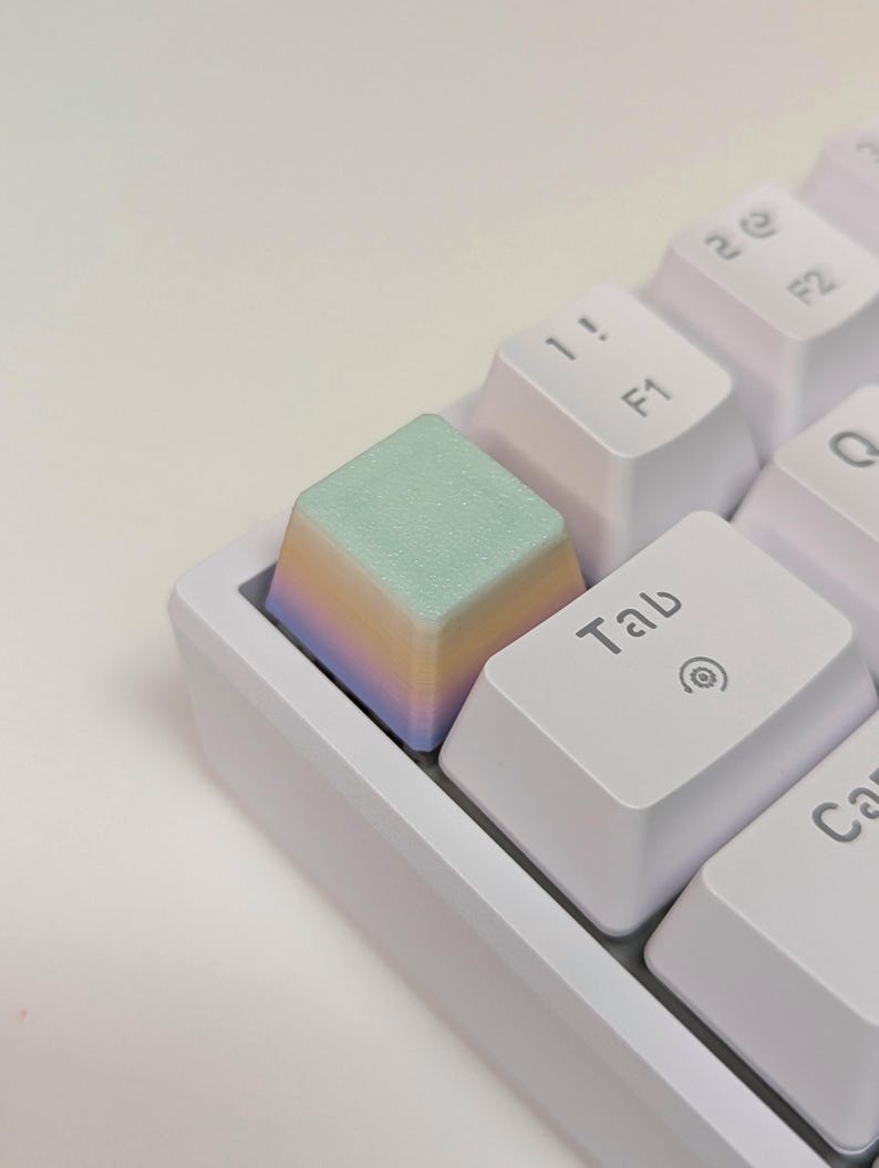 Artisan Keycaps for Mechanical Keyboards - Pastel Rainbow Fade ...