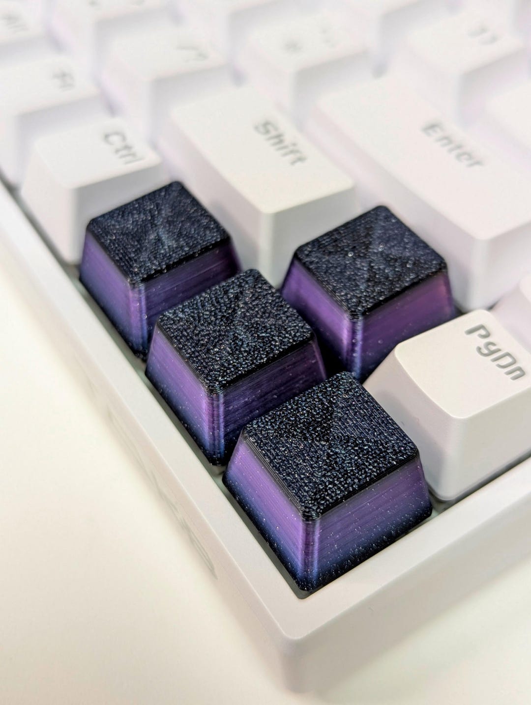 Artisan Keycaps for Mechanical Keyboards - Black to Purple Glitter ...