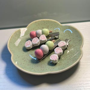 Dango Narutomaki Hairclips Polymer Clay 2 PCS SET, Aesthetic, Japanese ...