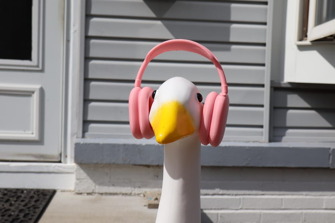 Headphones for Goose, Pink, Blue, 3D Printed, Porch & Desk Decor, Eco ...