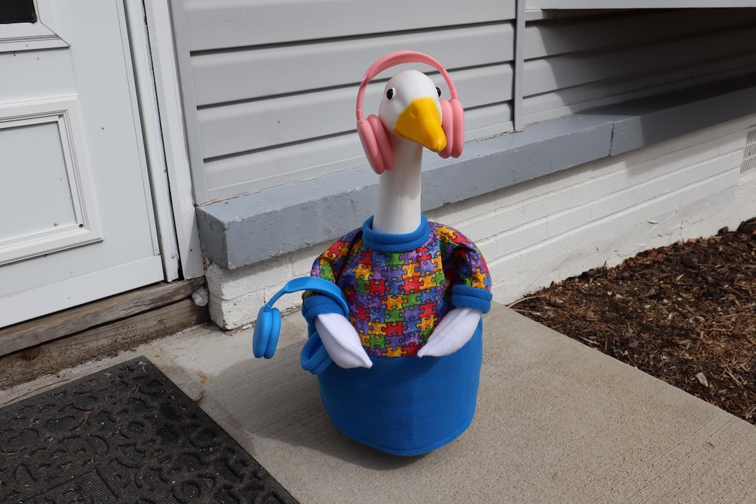 Porch Goose Outfit: Autism Awareness Puzzle Shirt & 3D Printed ...