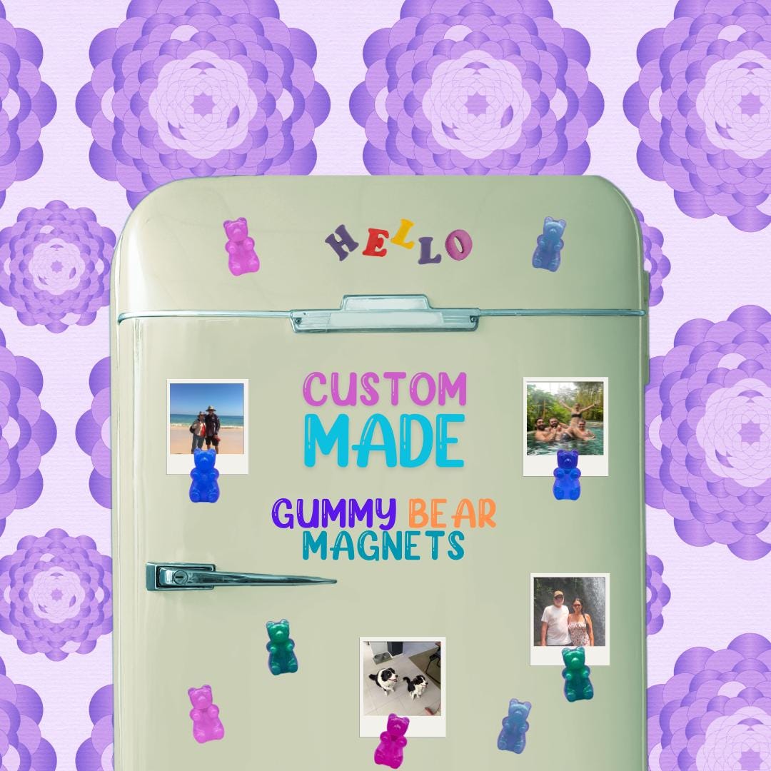 Custom Made Resin Gummy Bear Magnets Set of 6 Resin Magnets Colorful ...