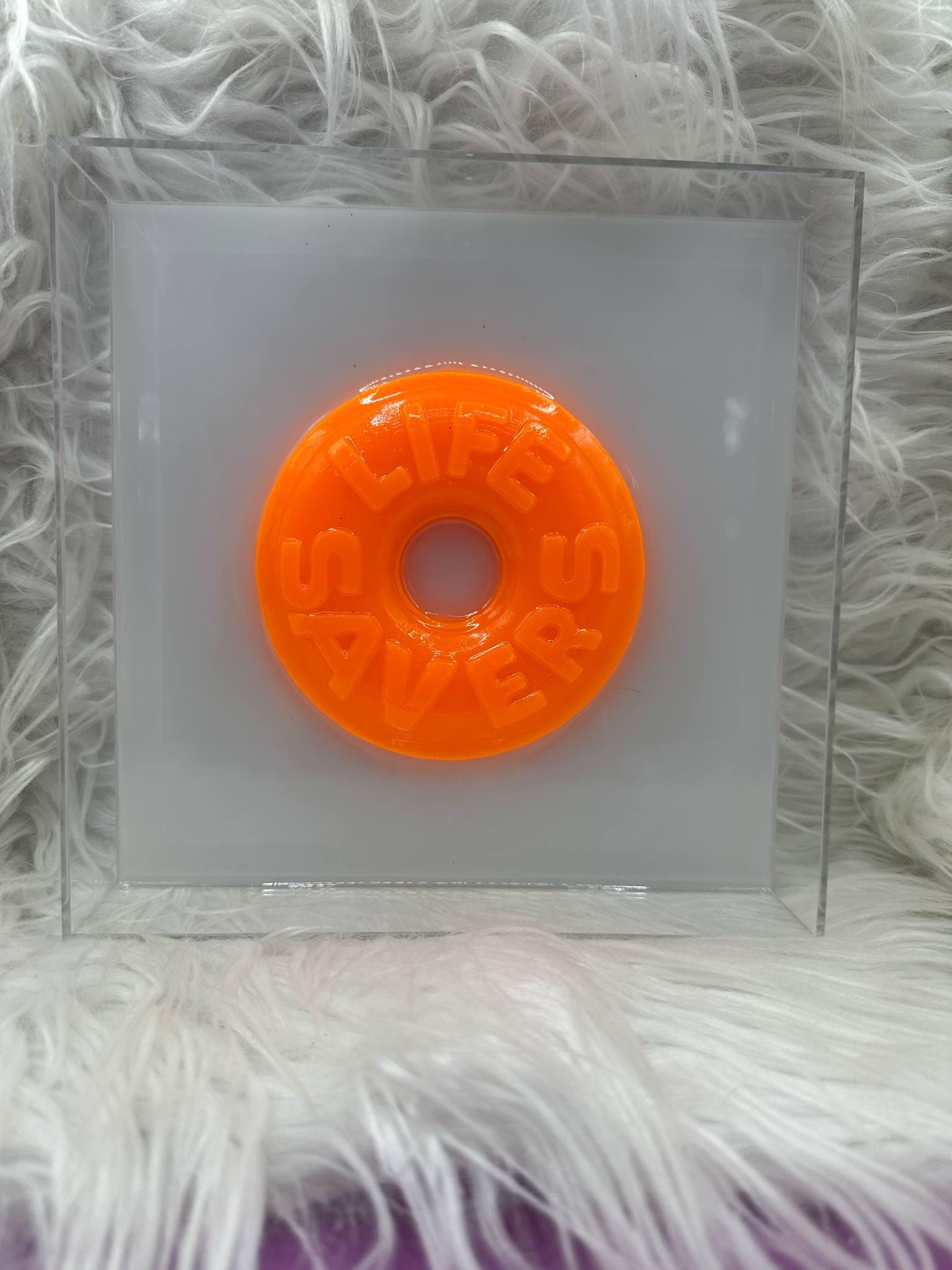 STANDALONE Framed Neon Life Saver - Candy Art - Resin Life Saver ...
