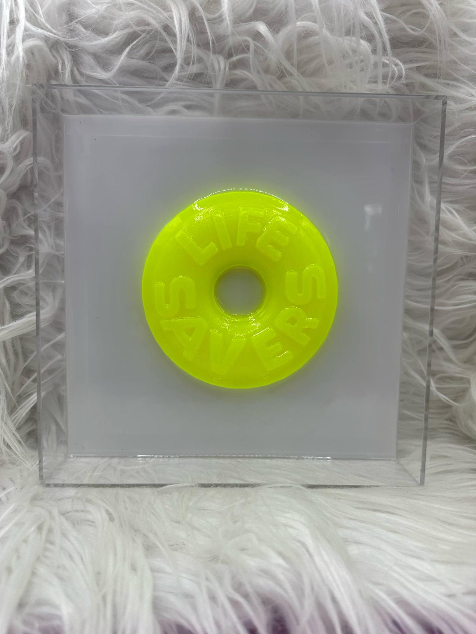 STANDALONE Framed Neon Life Saver - Candy Art - Resin Life Saver ...