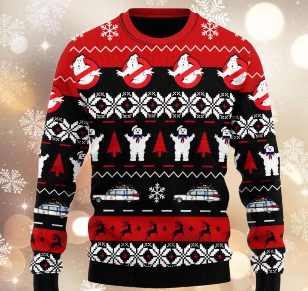 Ghostbusters 3D Printed Ugly Christmas Sweater With Knitting Pattern ...