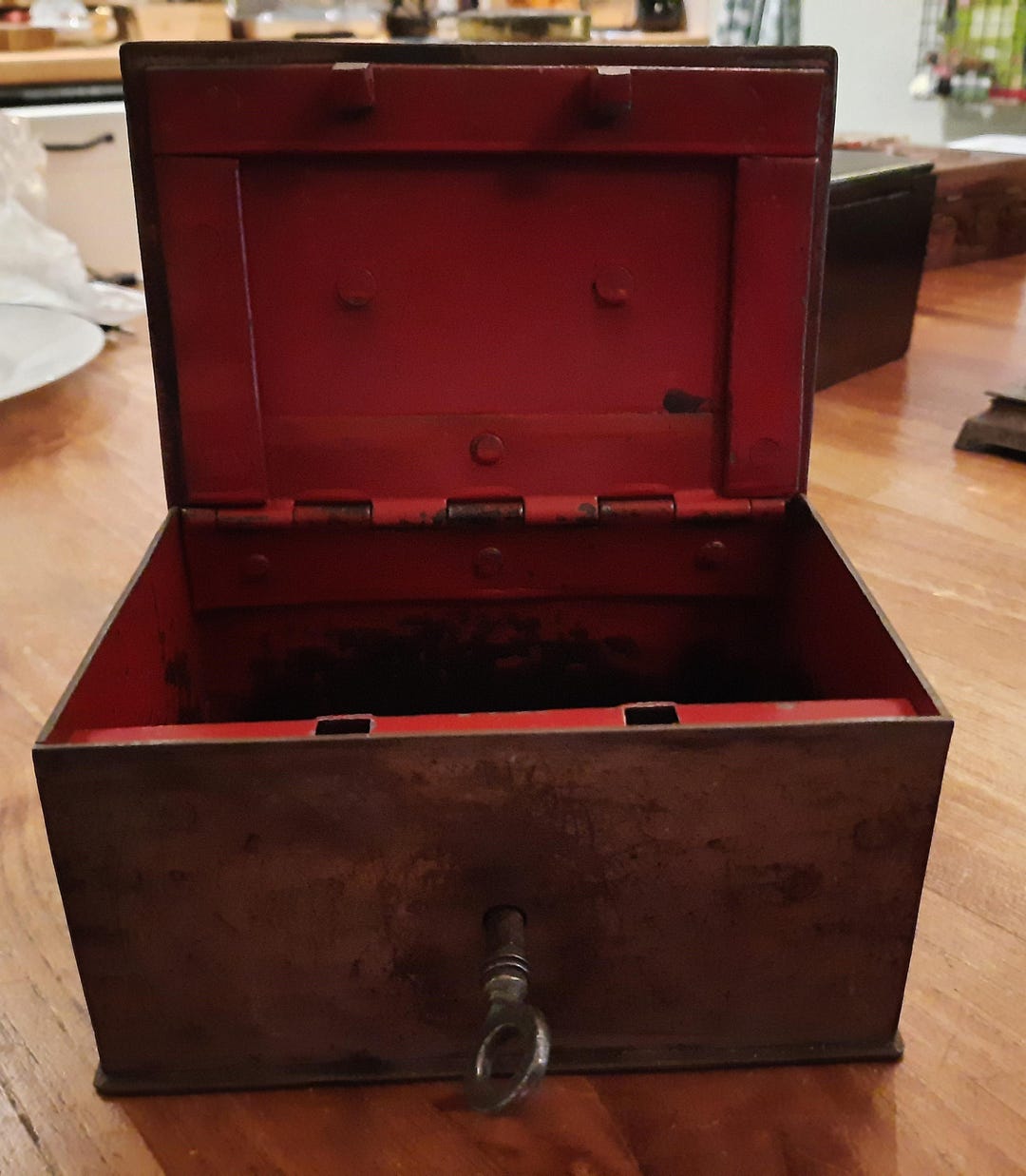 Antique Money Box Heavy Metal - Etsy