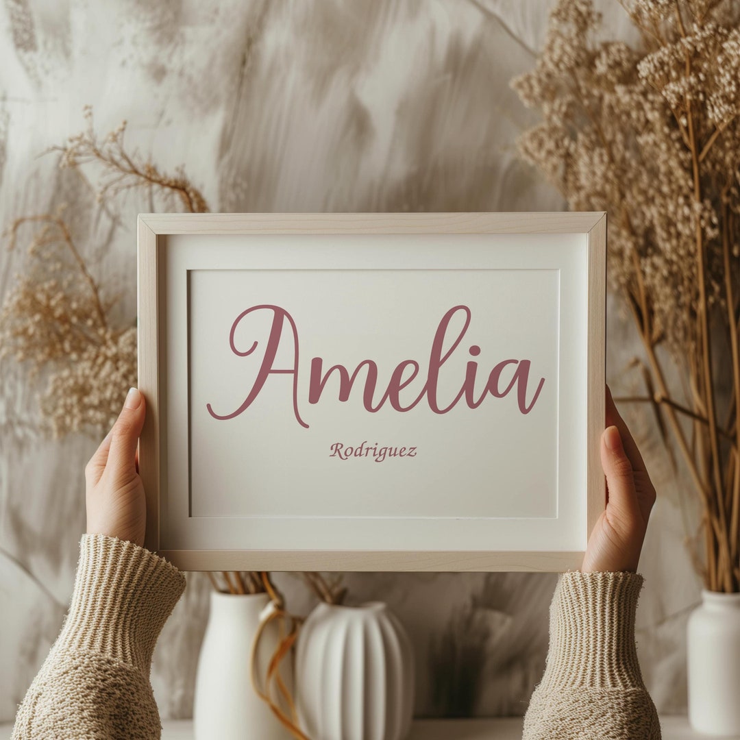 Personalized Baby Name Sign, Custom Nursery Wall Decor, Newborn Name ...