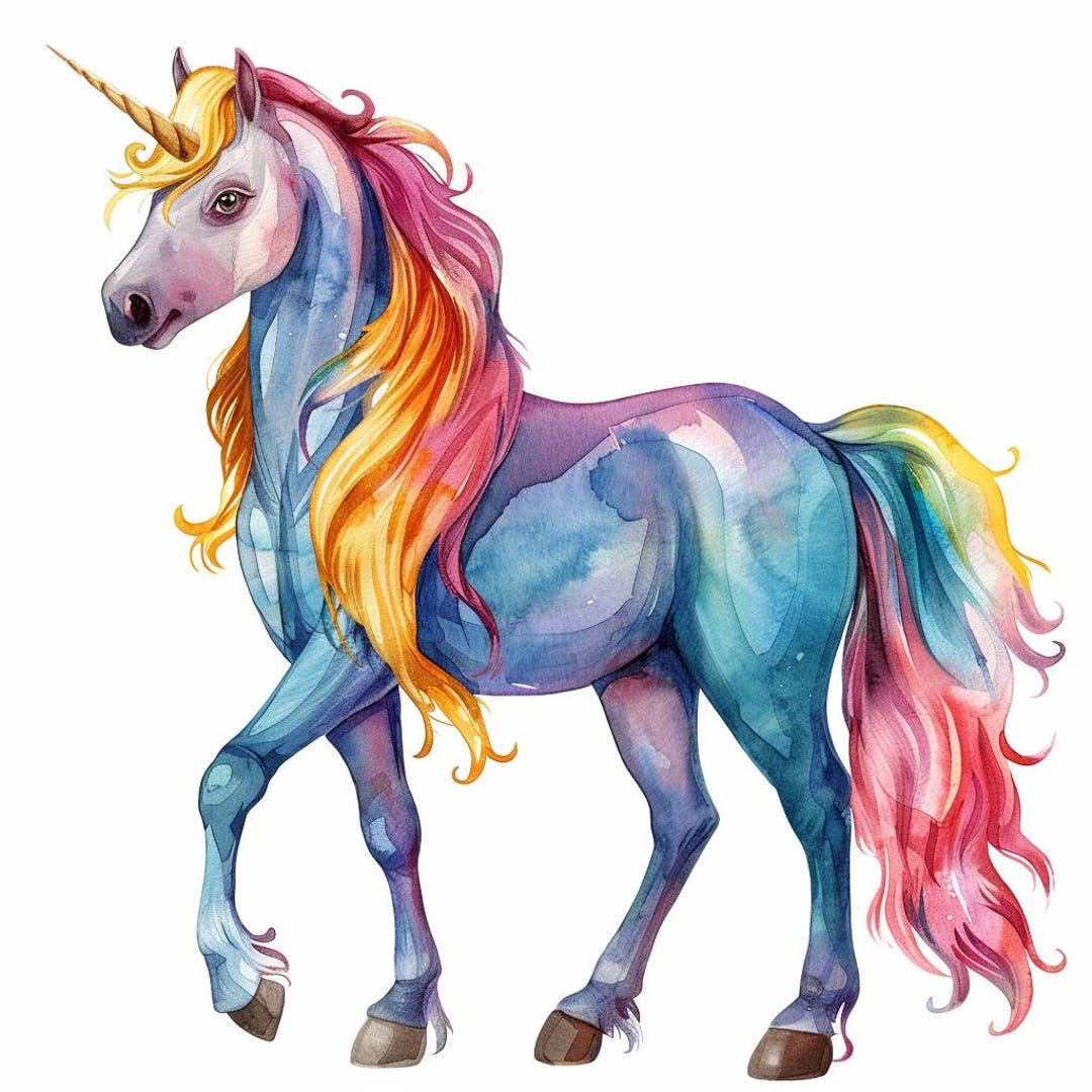 24 Magical Unicorn Clipart Digital Download, Whimsical Fantasy ...