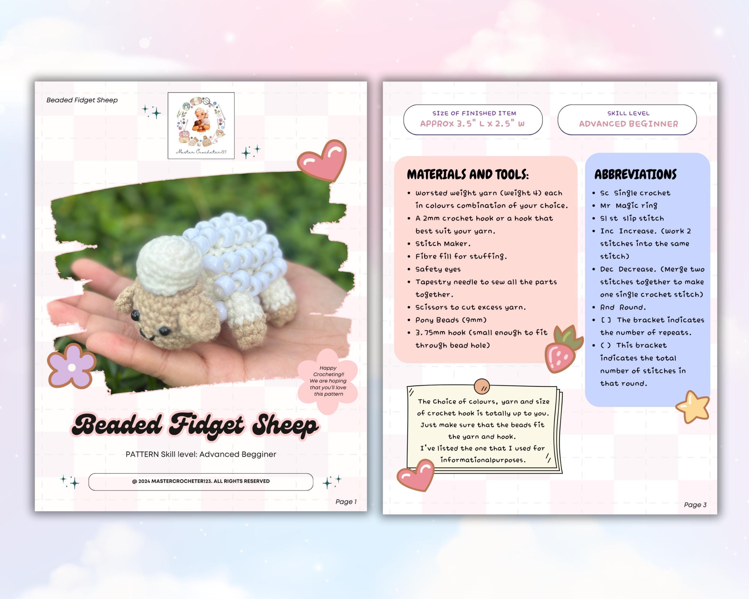 Beaded Fidget Sheep Crochet Pattern, Sheep Crochet Pattern, Crochet Fidget Toy, Beaded Crochet ...