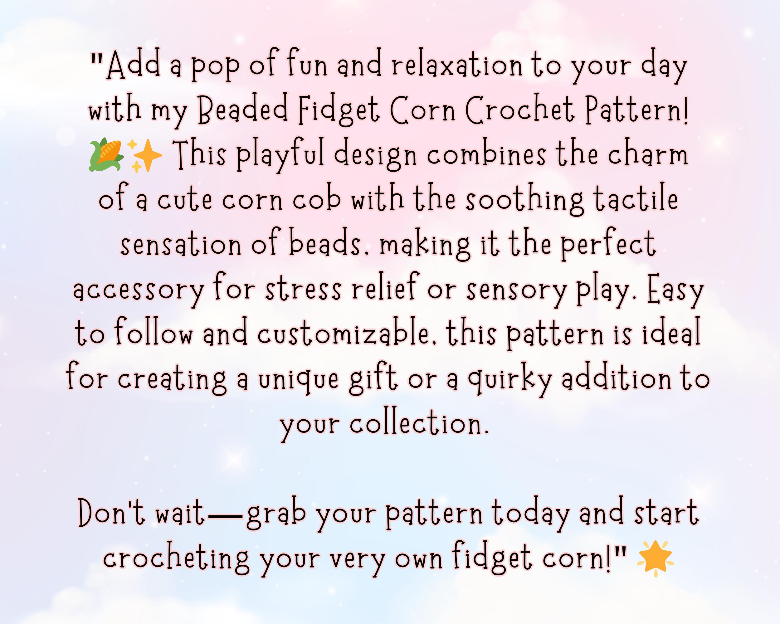Beaded Fidget Corn Crochet Pattern, Corn Crochet Pattern, Crochet ...