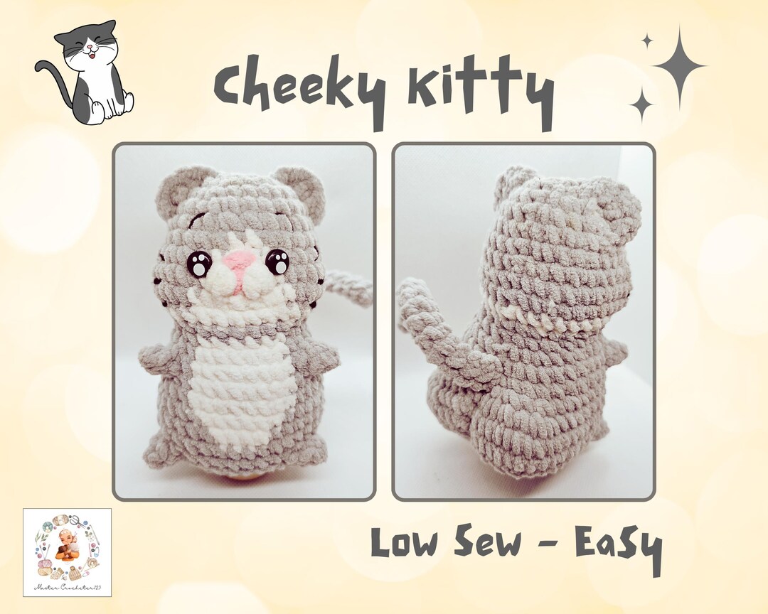 Cat Crochet Pattern, Cat Butt Crochet Pdf, Big Booty Cat Plush, Kitten ...
