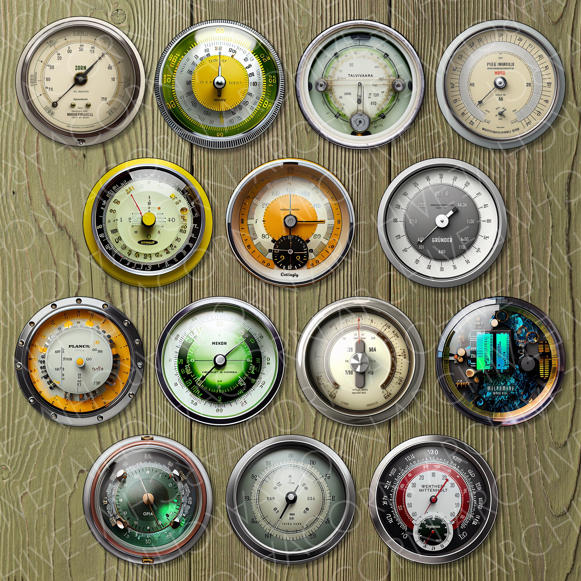 Gleaming Steampunk Gauges/dials Printable Images. Jewelry, Cabochons ...