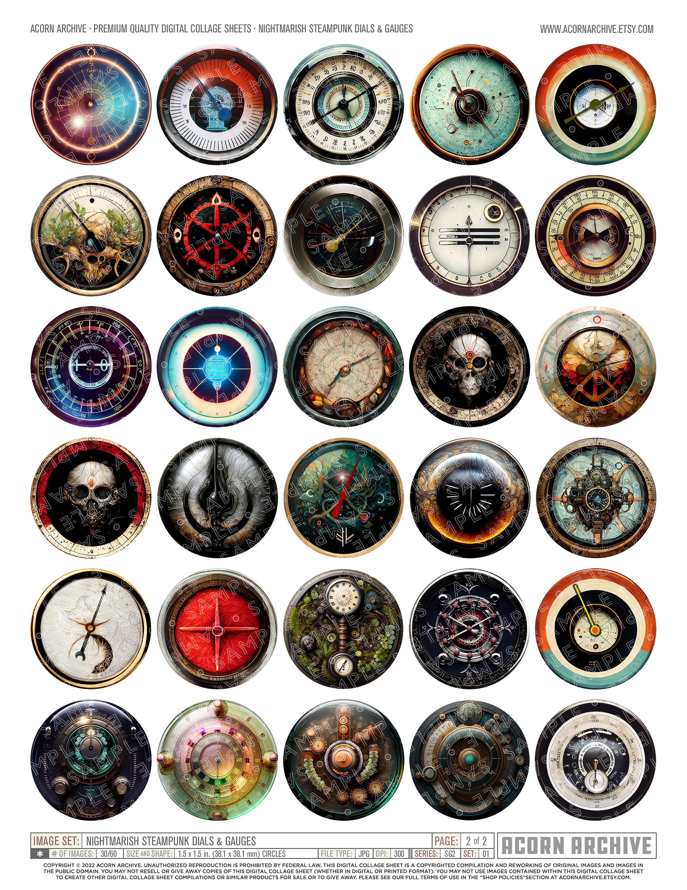 Surreal Steampunk Gauges/dials Printable Images for Jewelry, Pendants ...