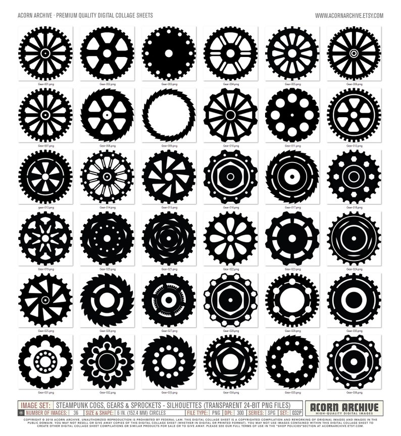 144 Images 6" 4" 2" 1" PNG Cogs Clipart Gears Sprockets Clip Art ...